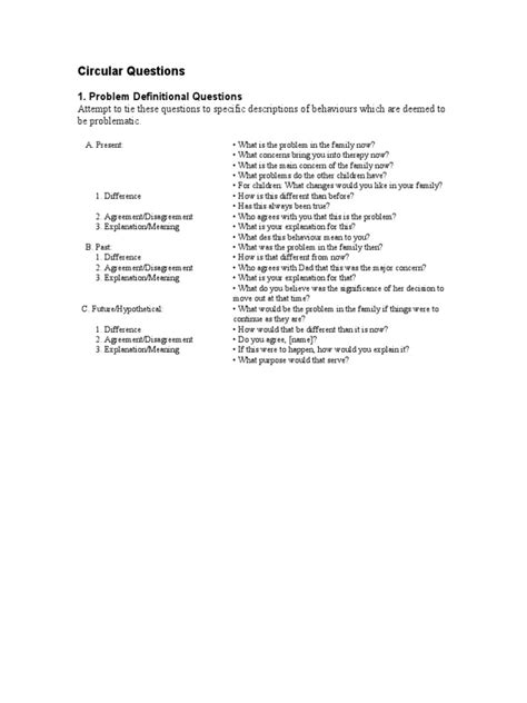 Circular Questions Systemic Pdf Sibling Interpersonal Relationships