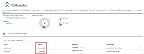 Using Azure App Services With Hybrid Connections Developer Support