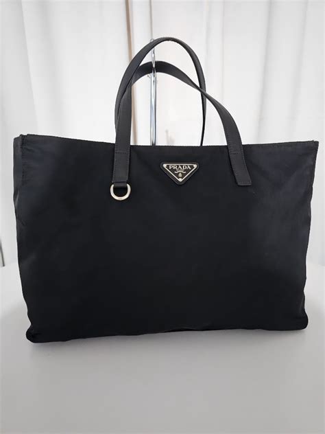 Prada Vintage Black Nylon Tessuto Tote Luxury Bags And Wallets On Carousell