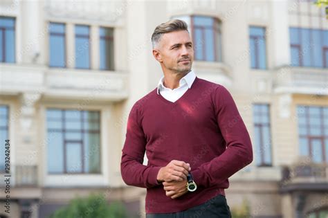 Status And Reputation Man Mature Well Groomed Handsome Model With