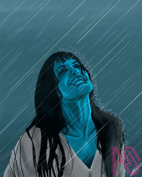 Sad Anime Girl Crying In The Rain Alone Drawing