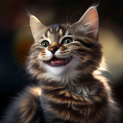 Portrait Of A Cat Smiling Stock Illustration Illustration Of Mammal