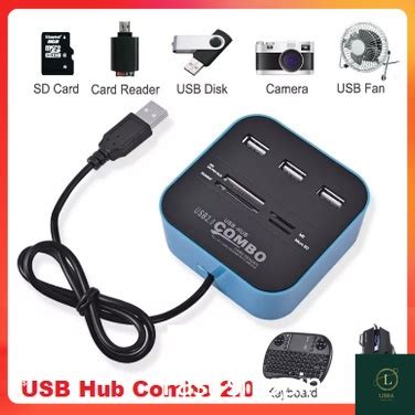 Smart All In One Combo Card Reader Ports USB Hub Combo Micro TF SD MMC Card Reader