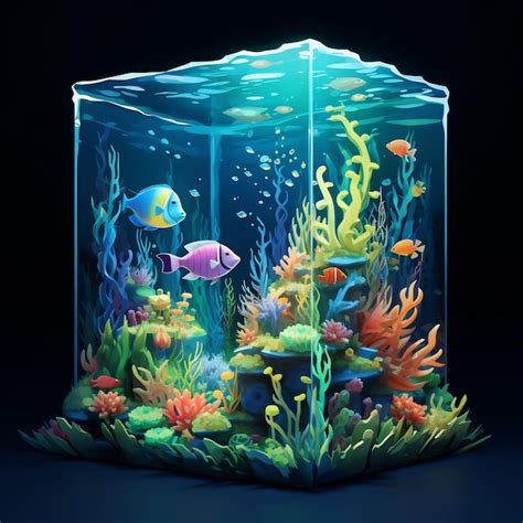 Premium Ai Image A Fish Tank With A Fish In It And The Fish In The