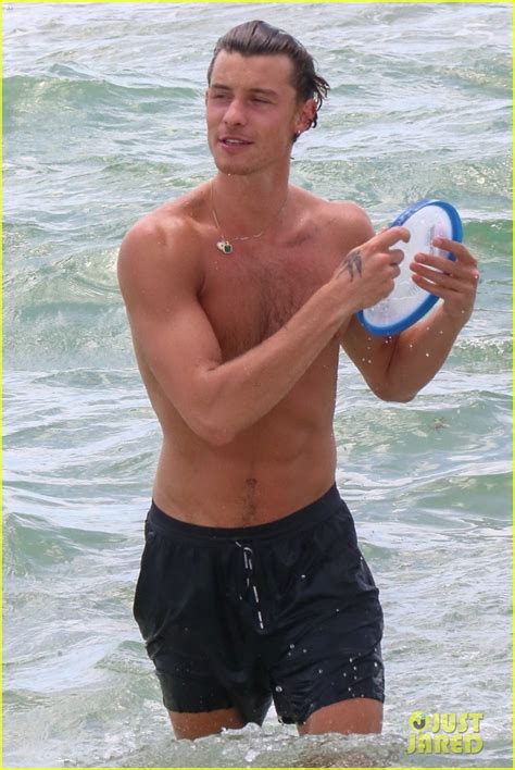Full Sized Photo Of Shawn Mendes Shirtless Beach Photos On Birthday 04
