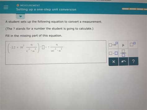 Solved O Measurement Setting Up A One Step Unit Conversion A