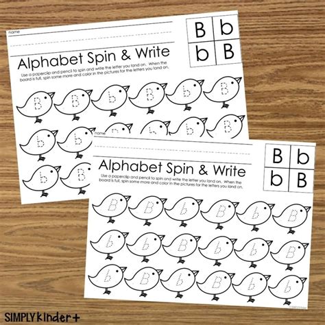 Letter B Spin And Write Bird Simply Kinder Plus