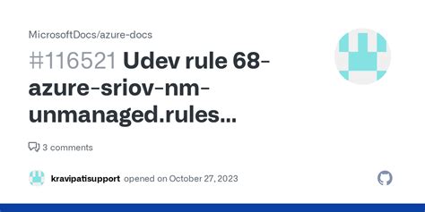Udev Rule 68 Azure Sriov Nm Les Creation Part Missing For