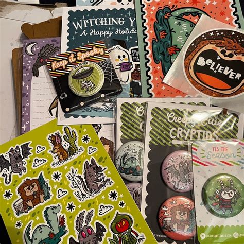 Creepy Cute Cryptids Magnet Or Pin Set Cryptid Art Mothman Bigfoot Cryptid Button Set