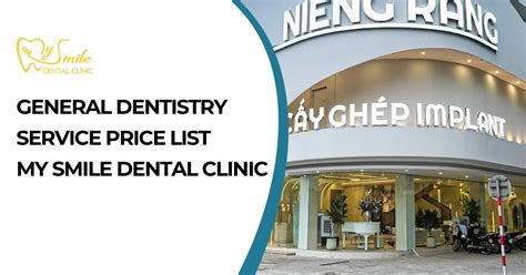General Dentistry Service Price List My Smile Dental Clinic