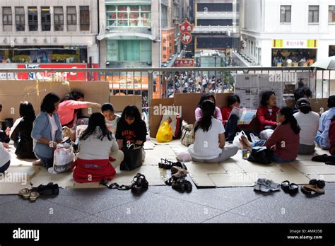 Domestic Helpers From The Philippines Congregate In Central On Sunday