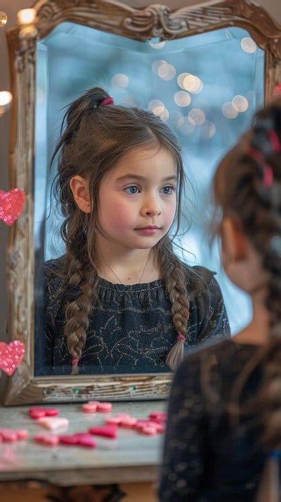 Free Girl Reflecting Beauty Image Girl Mirror Reflection Download