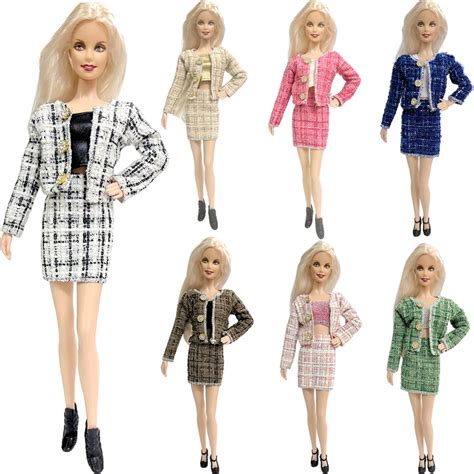 Nk Official 1 Set Clothes For Barbie Doll Fashion Coat Plush Tops Pants