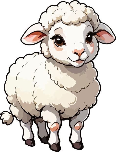 Ai Generated Cute Sheep Cartoon Image 34772741 Png