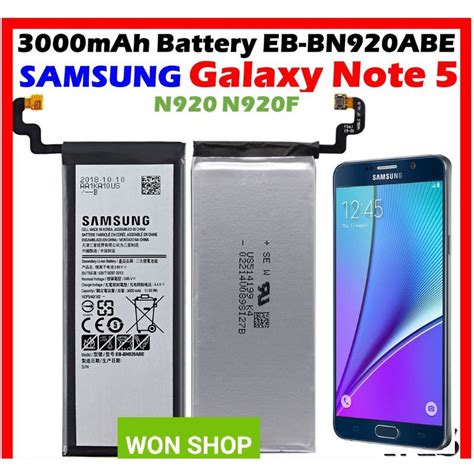 แบตเตอรี่ Samsung Galaxy Note 5 N920 N920f N9208 Eb Bn920abe แบตเตอรี่