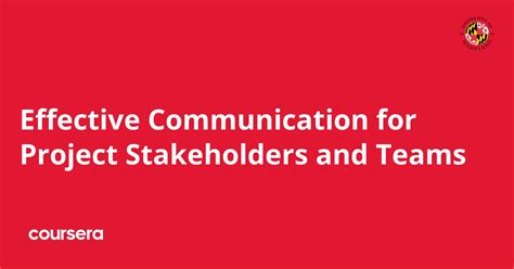 Effective Communication For Project Stakeholders And Teams Coursera
