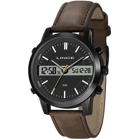 RELOGIO MASCULINO MASCULINO CLASSICO MAC L PRETO LINCE RELÓGIOS