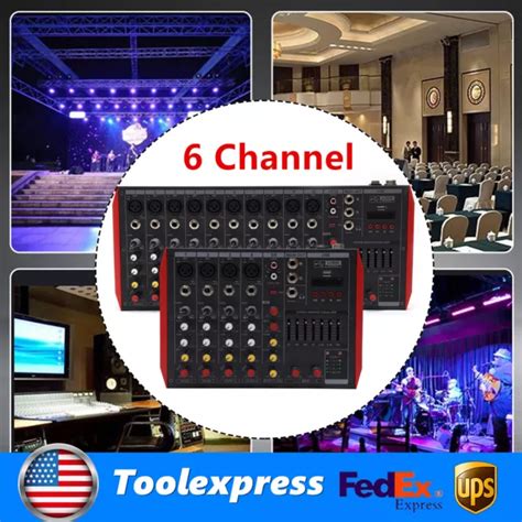 6 CHANNEL AUDIO Mixer Bluetooth USB DJ Sound Board Mixing Console Live Studio EUR 78 22