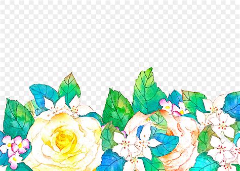 盛開的花朵水彩插圖 開的花 卡通的插畫 水彩插圖素材圖案，psd和png圖片免費下載