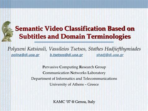 Ppt Semantic Video Classification Based On Subtitles And Domain Terminologies Powerpoint