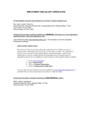 Printable Standard Verification Of Employment Form Templates Fillable Samples In PDF Word