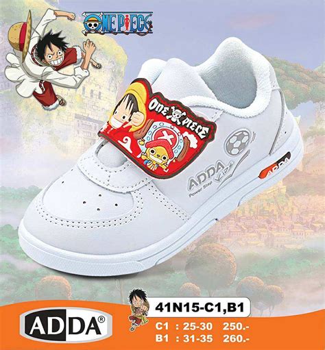 Adda รองเท้านักเรียนผ้าใบวันพีช Onepieceรองเท้านักเรียนอนุบาลชาย รุ่น 41์n15 Th