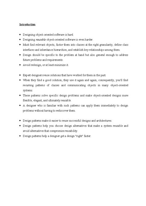 1 1 what is a design pattern introduction designing object oriented