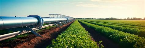 Premium Ai Image Industrial Pipeline Carrying Water For Irrigation