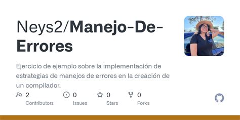 Github Neys2manejo De Errores Ejercicio De Ejemplo Sobre La