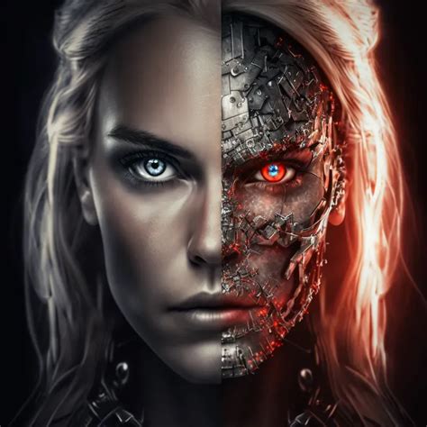 Half Terminator Faces Midjourney Prompt Promptbase