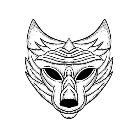 Wolf Illustration Dessin Animé Dessiné à La Main Croquis Vecteur De