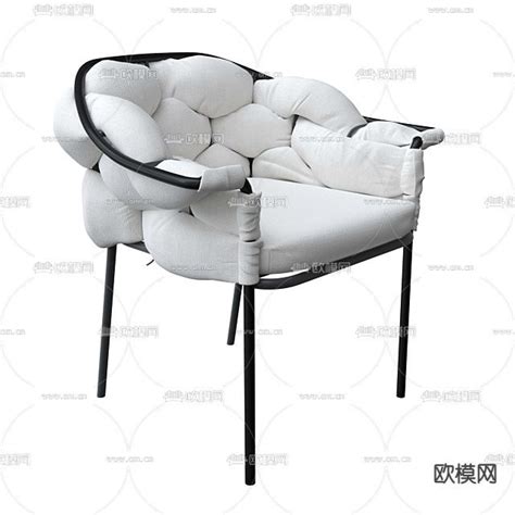 现代极简金属布艺休闲椅免费3d模型下载id130290593dmax免费模型 欧模网