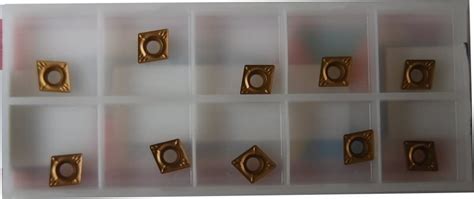 SET OF 10 CCMT CARBIDE INSERTS TiN COATED GOLD