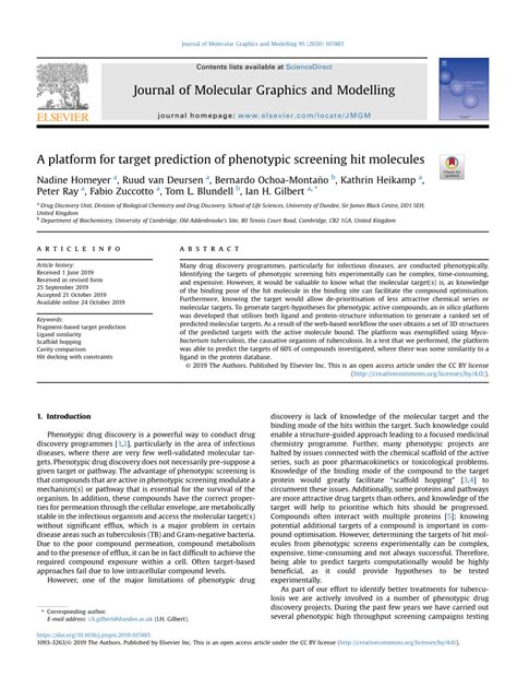 Pdf A Platform For Target Prediction Of Phenotypic Screening Hit