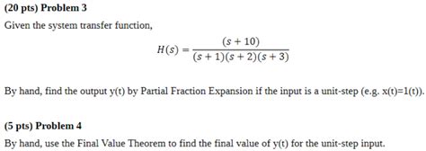 Solved Pts Problem For The System Given In Problem Chegg Com