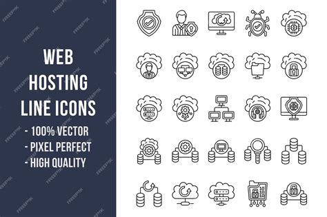 Premium Vector Web Hosting Line Icons