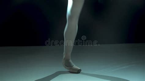 Pointe Shoes Professional Ballet Shoes On Green Screen Ballerina Legs