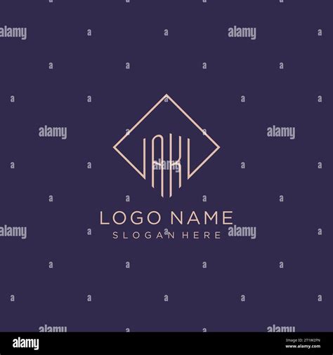 Initials Ak Logo Monogram With Rectangle Style Design Vector Graphic