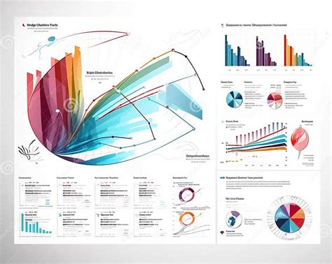 Data Visualization Charts Diagrams Vibrantly Illustration With White