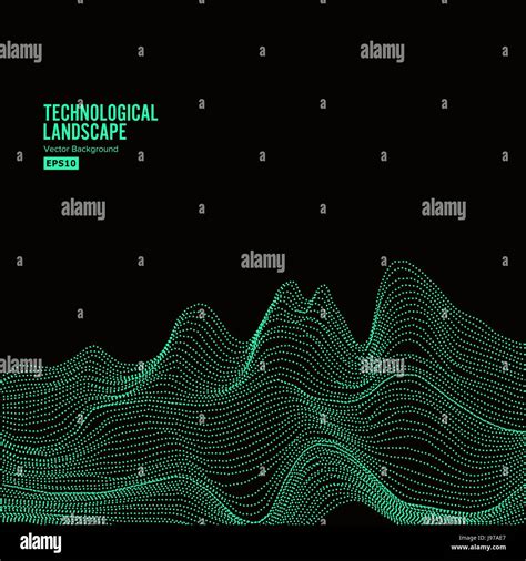 Abstract Landscape Background Array With Dynamic Particles Vector
