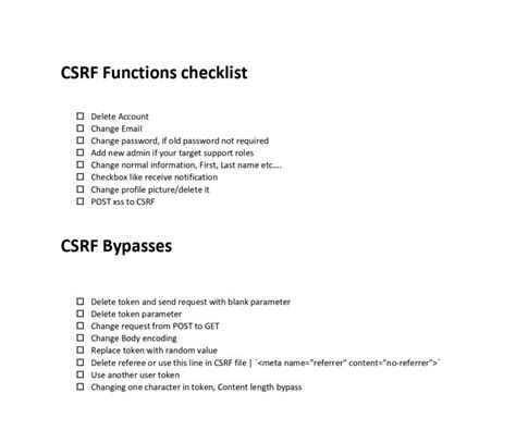 Muhammed Shaalan On Linkedin Csrf Funtions Checklist