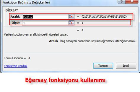 Excel Formül Örnekleri