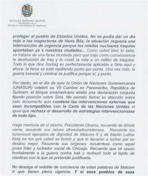 Maduro Envió Carta De Paz A Obama En Rechazo Al Ataque Contra Siria Psuv