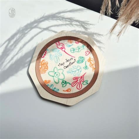 자작 원목 가죽 티코스터 컵받침 우드 집들이 인테리어 기쁨기업