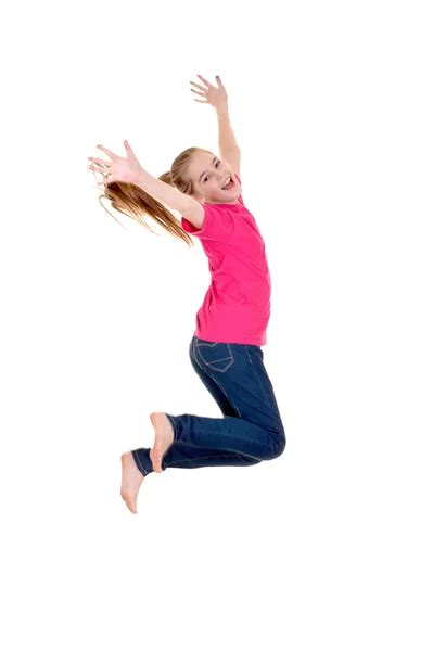 Jeune Fille Sautant De Joie Images Libres De Droit Photos De Jeune