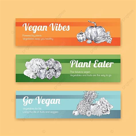 광고 및 마케팅 수채화 벡터 일러스트 레이 션에 대 한 완전 채식 음식 컨셉 디자인 배너 템플릿 템플릿 Psd 다운로드 디자인 자료 다운로드