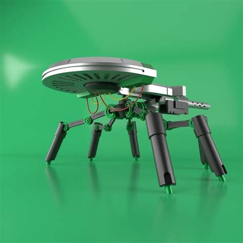 3d Model Sci Fi Spider Bot Vr Ar Low Poly Cgtrader
