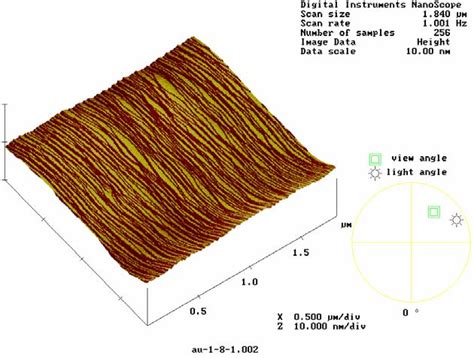 Scanning Tunneling Micrograph Of A Gold 111 Surface The Height Of
