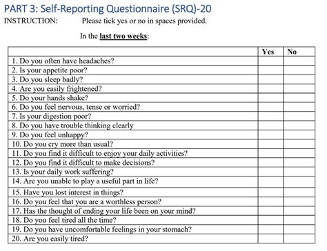 An Example Of The Sqr 20 Assessment Tool Download Scientific Diagram