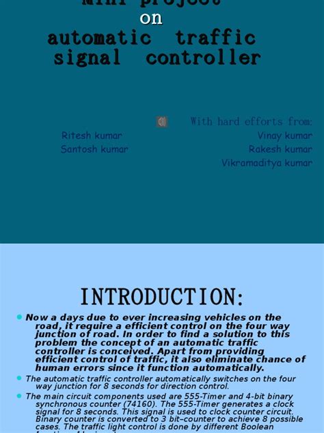 Automatic Traffic Signal Controller Pdf Light Emitting Diode